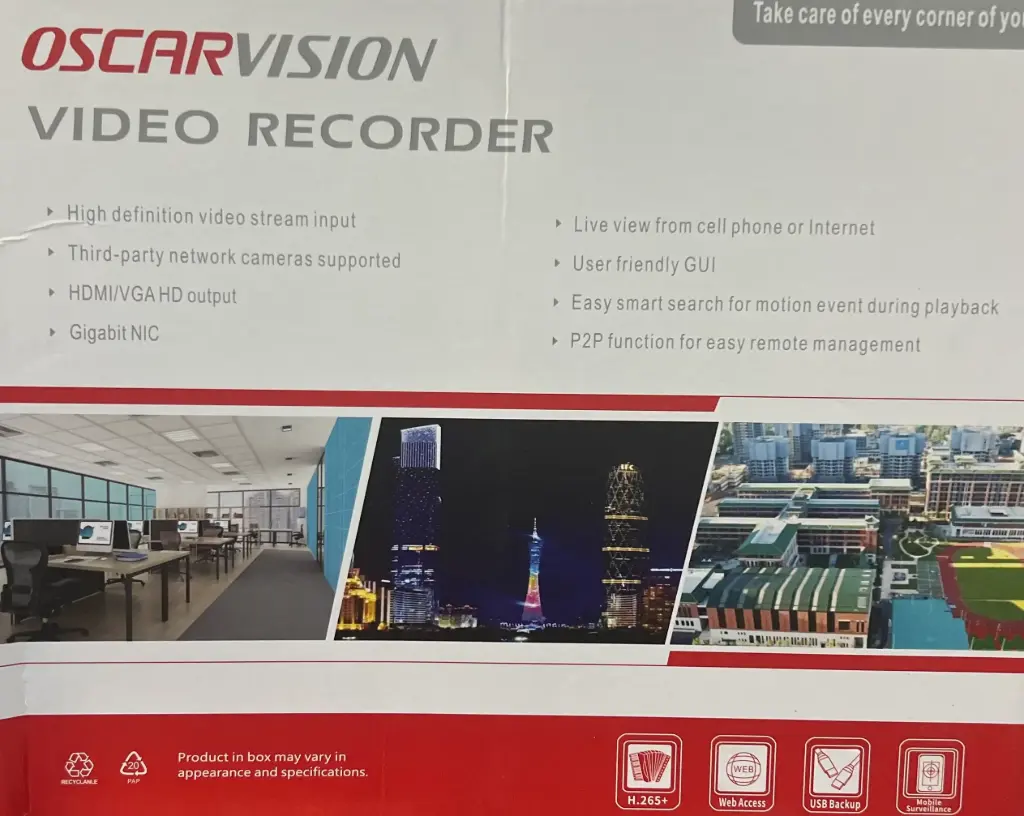 OSCAR VISION NVR IP 8 Ports PoE 8MP | DOM ENERGY97